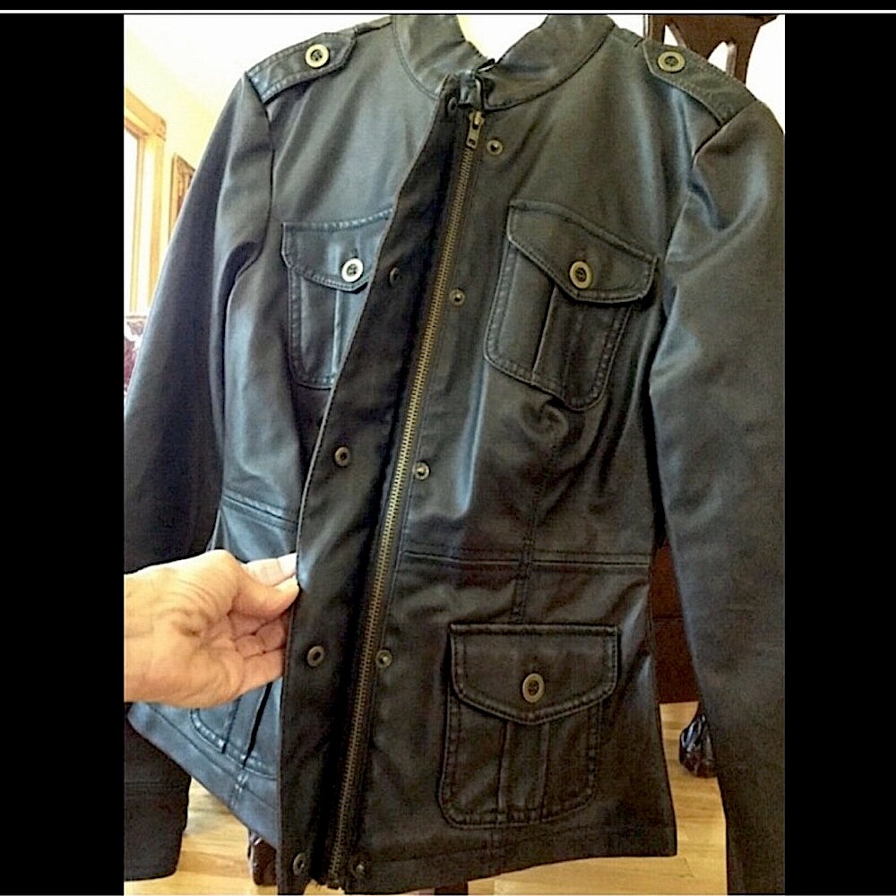 Outer Edge Faux Leather Jacket Brown S - Gem